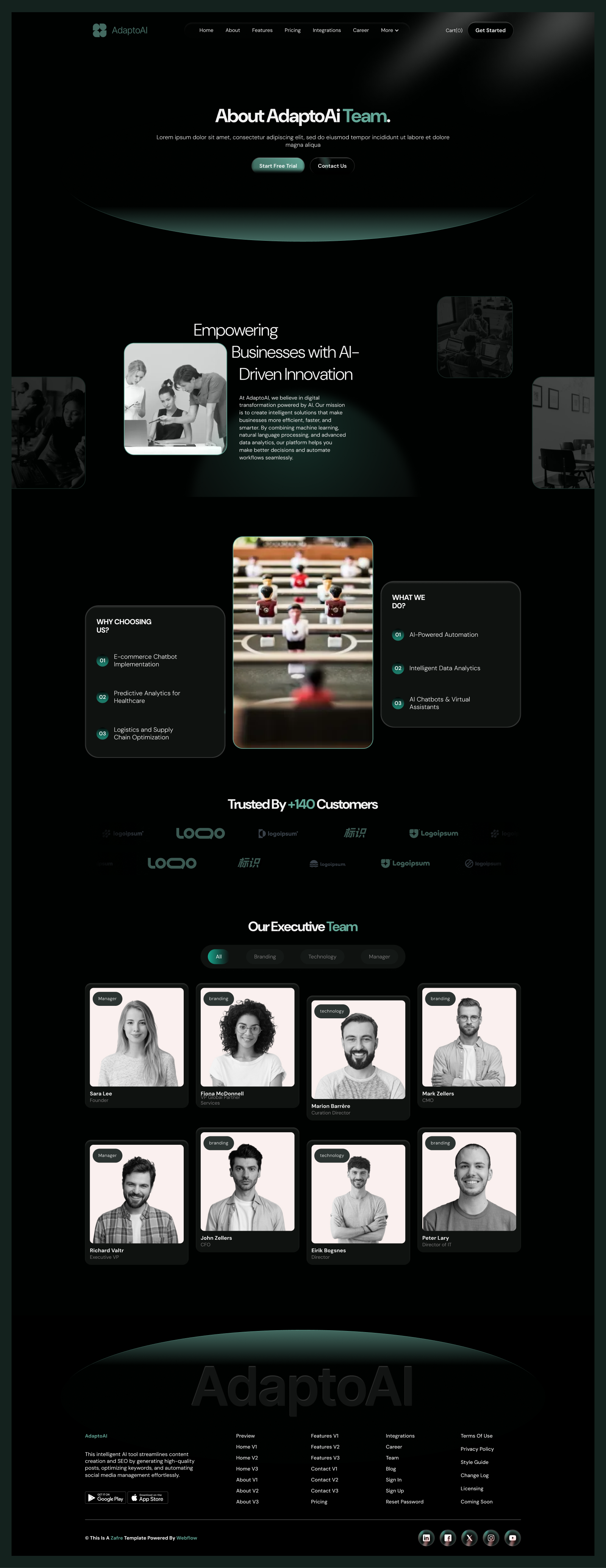 Adapto AI - About Page V1 Design by Zafre Media on Dribbble