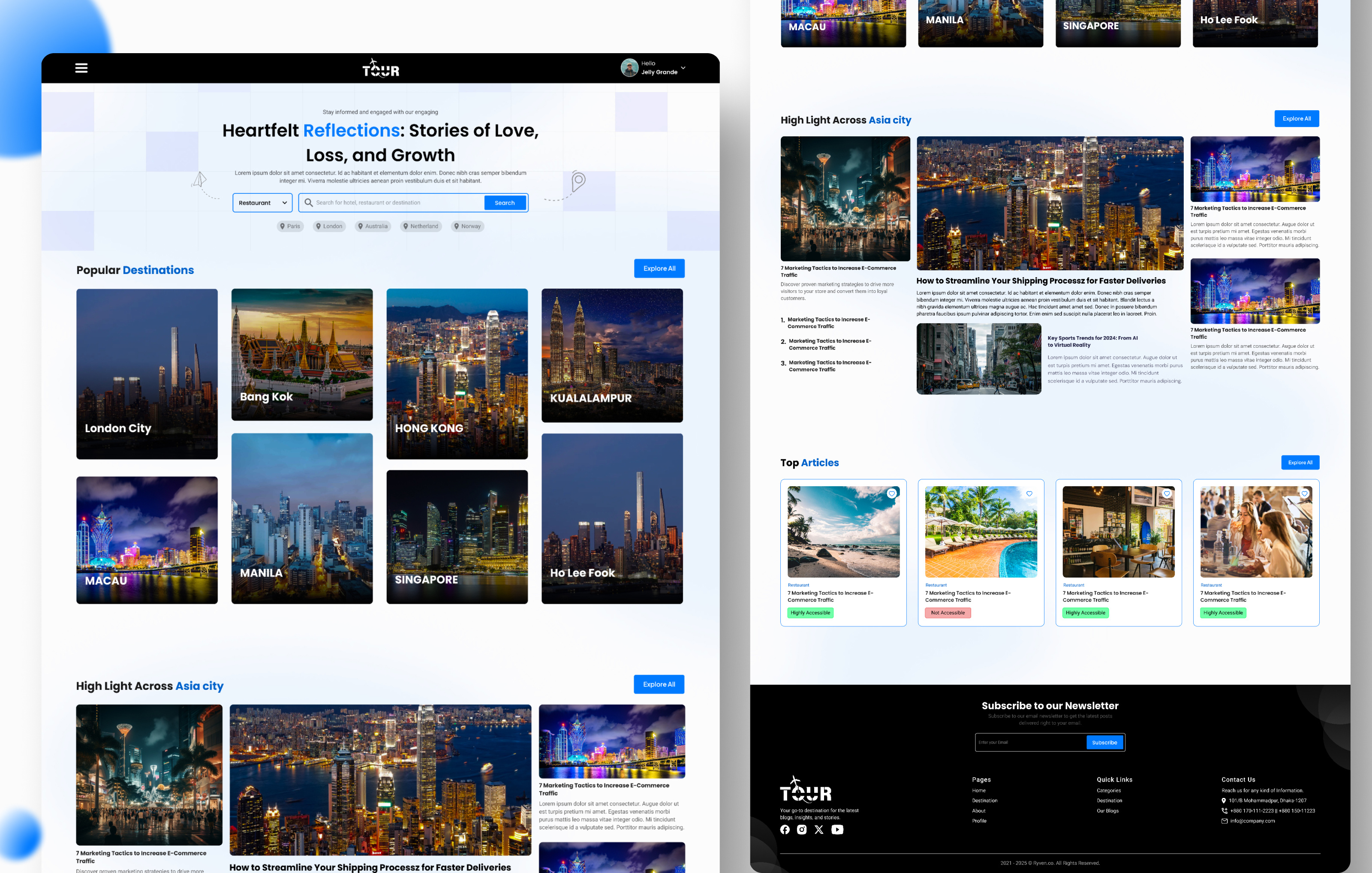 Able Travels | Immersive Travel Blog Website UI by Sifat Kazi on Dribbble