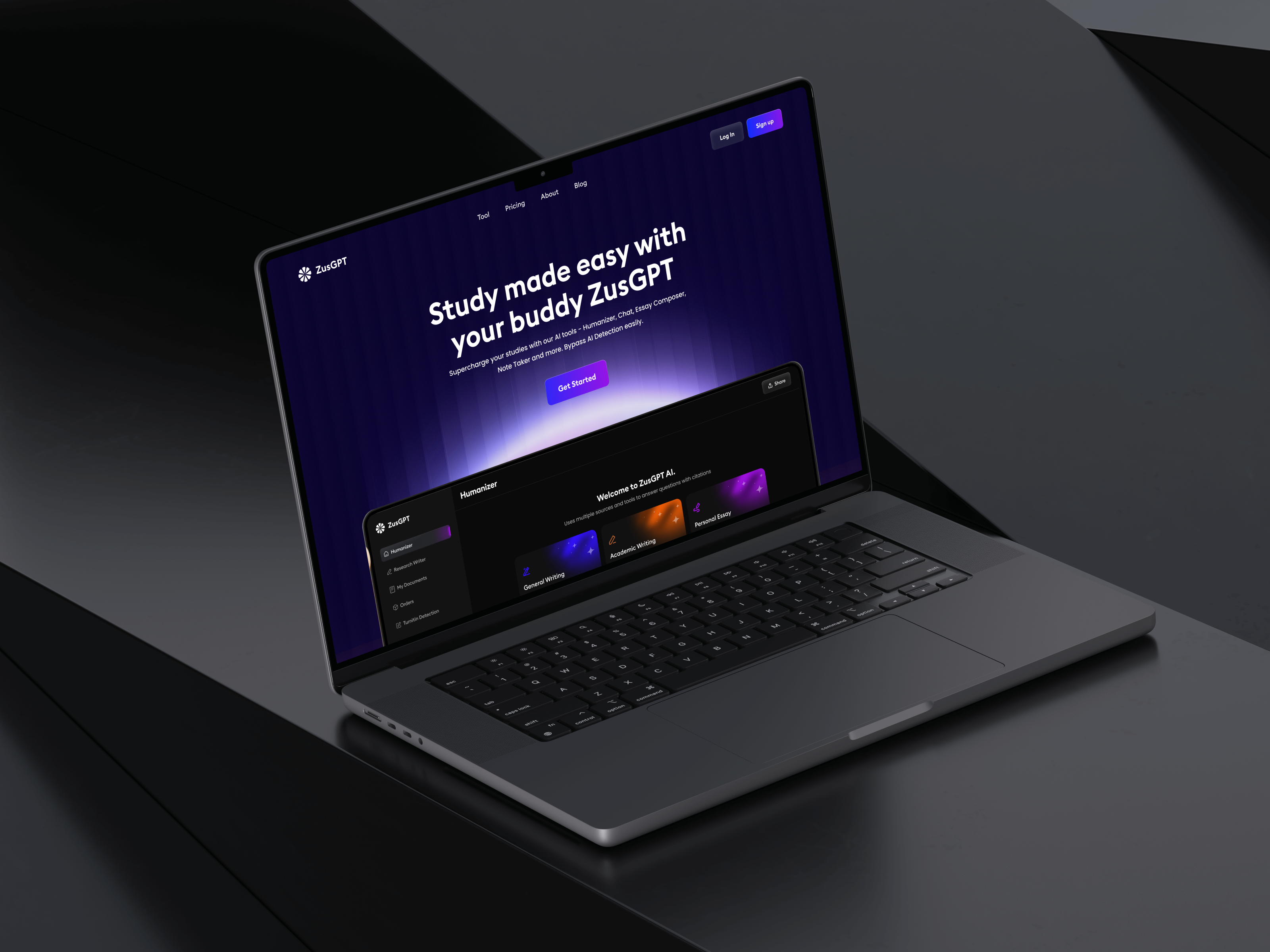 ZusGPT - AI Writing Assistant Website UI by Shahid Miah UI UX Designer for Wavespace - UI/UX ...