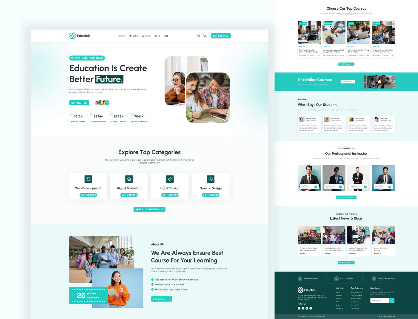 Educlub - Online Learning Platform Website UI Design by md shihab on ...
