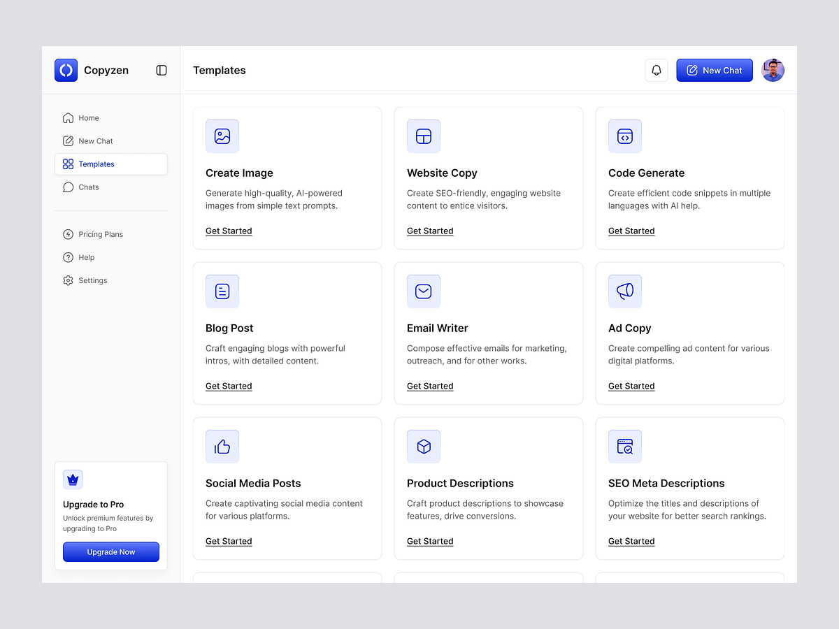 AI Copywriting Tool Template Screen by Moskur Alam on Dribbble