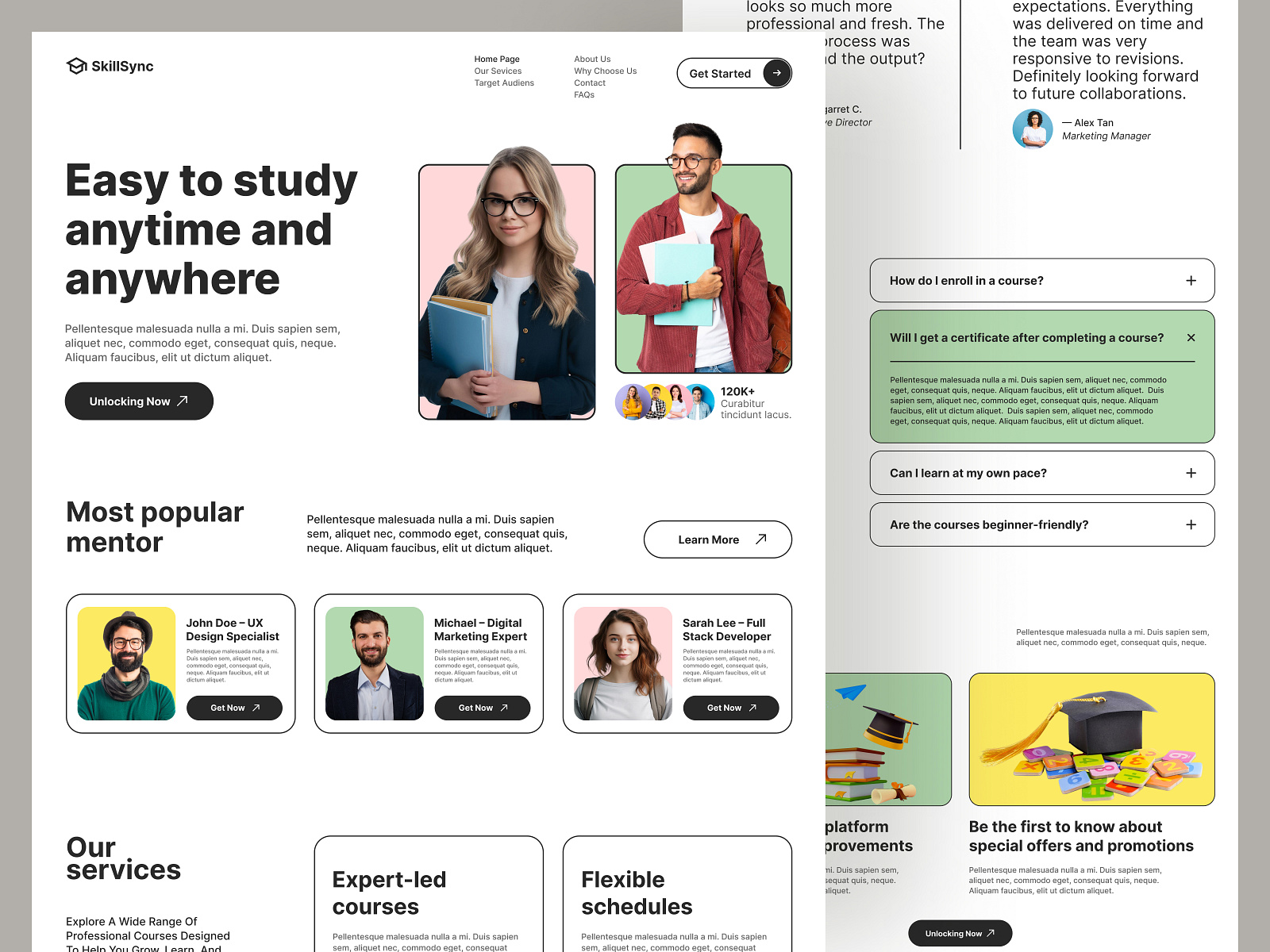 SkillSync - Education landing page design UI Design by Md. Golam Kader on Dribbble