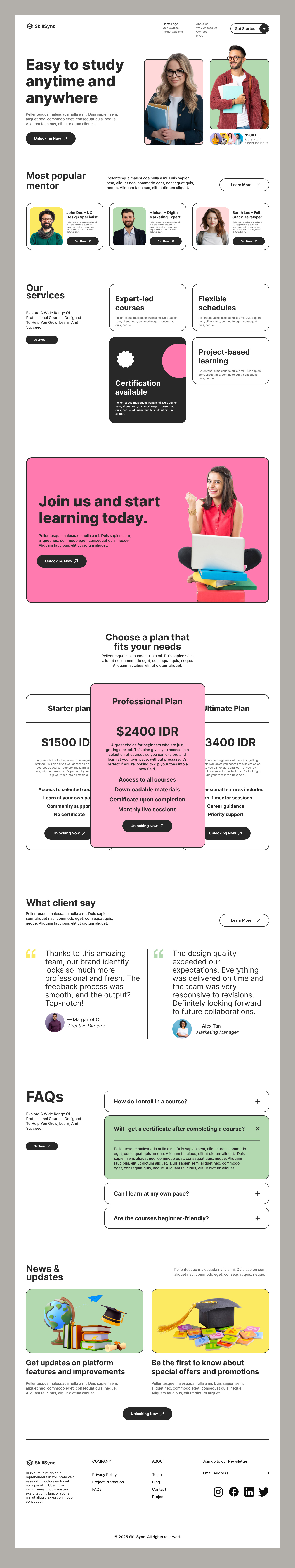 SkillSync - Education landing page design UI Design by Md. Golam Kader on Dribbble