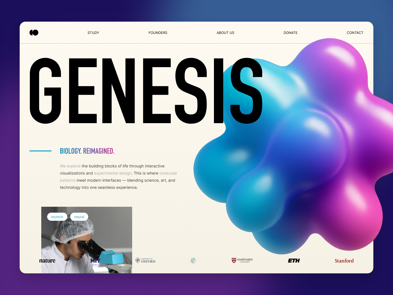 Experimental UI Meets Molecular Design by Igor Yakimenko on Dribbble