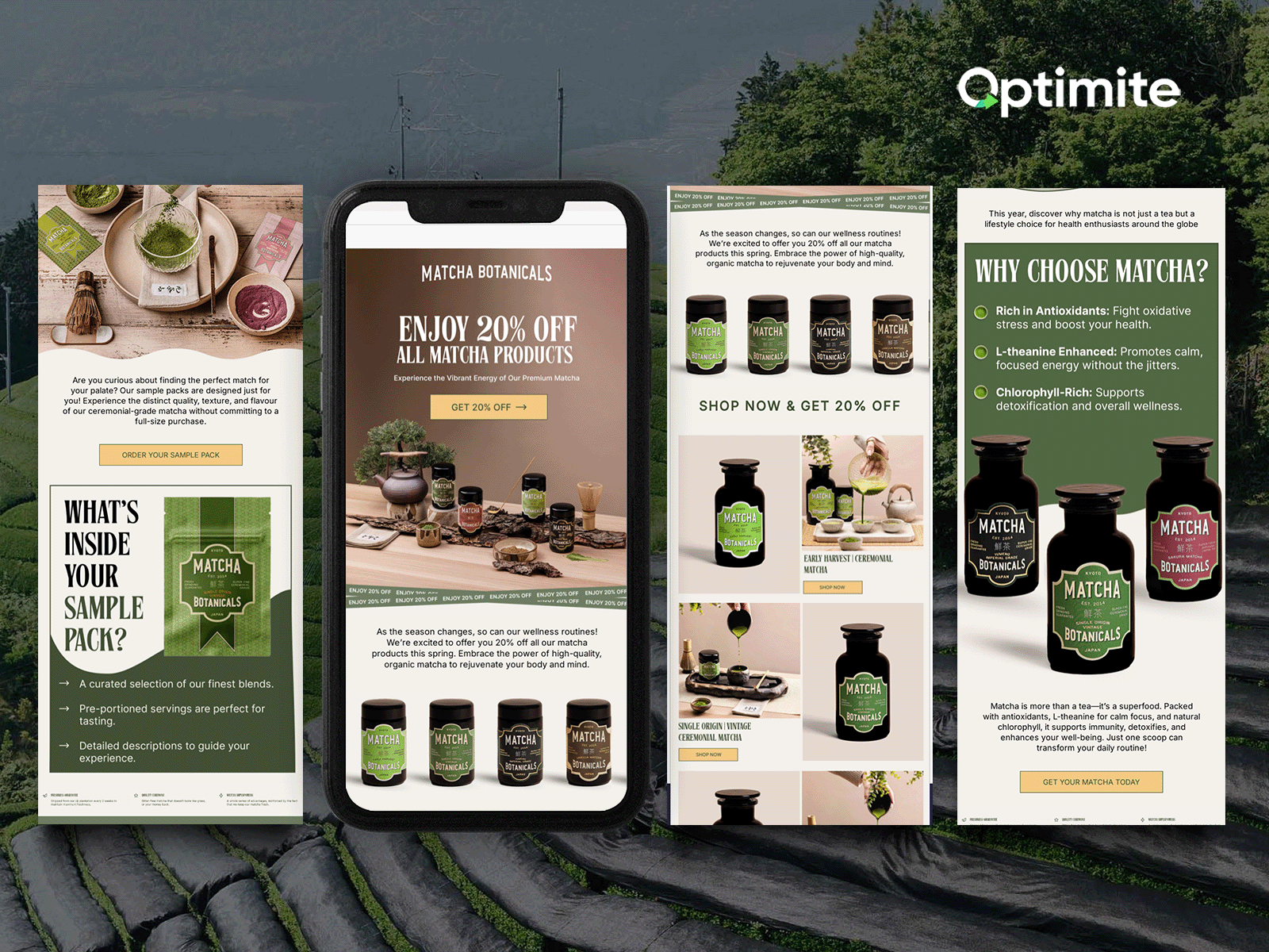 Matcha Made Visual | Energizing Email Designs by Sushant Yadav for Optimite on Dribbble