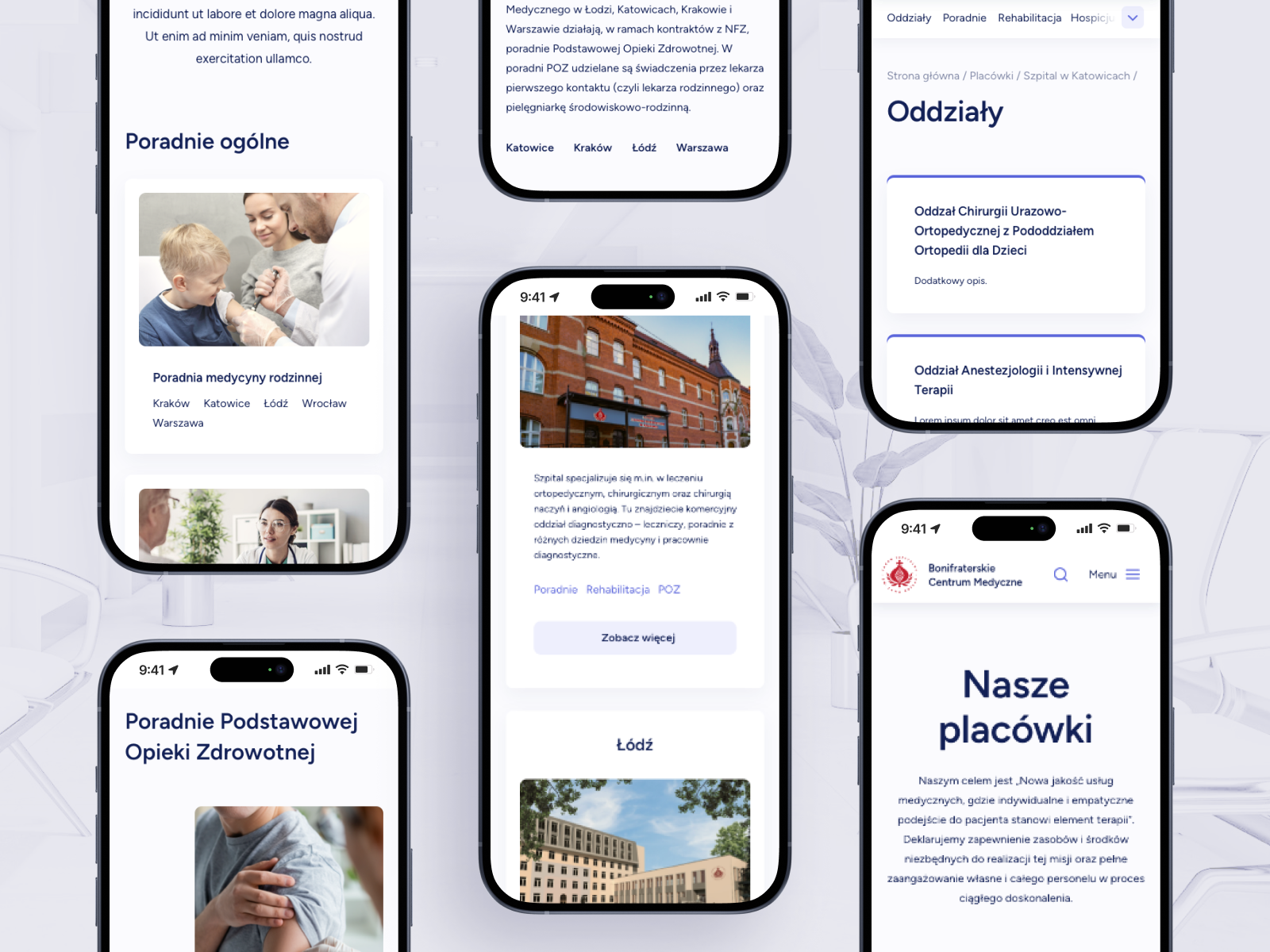 Medical center, mobile shots by Łukasz Kmieć on Dribbble