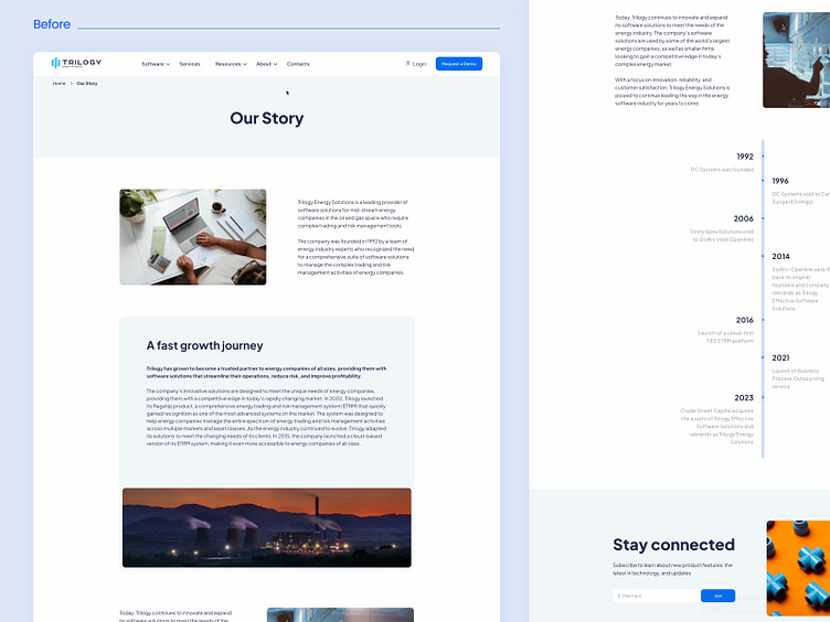 About us Page for the Energy Solution Platform by Equal on Dribbble