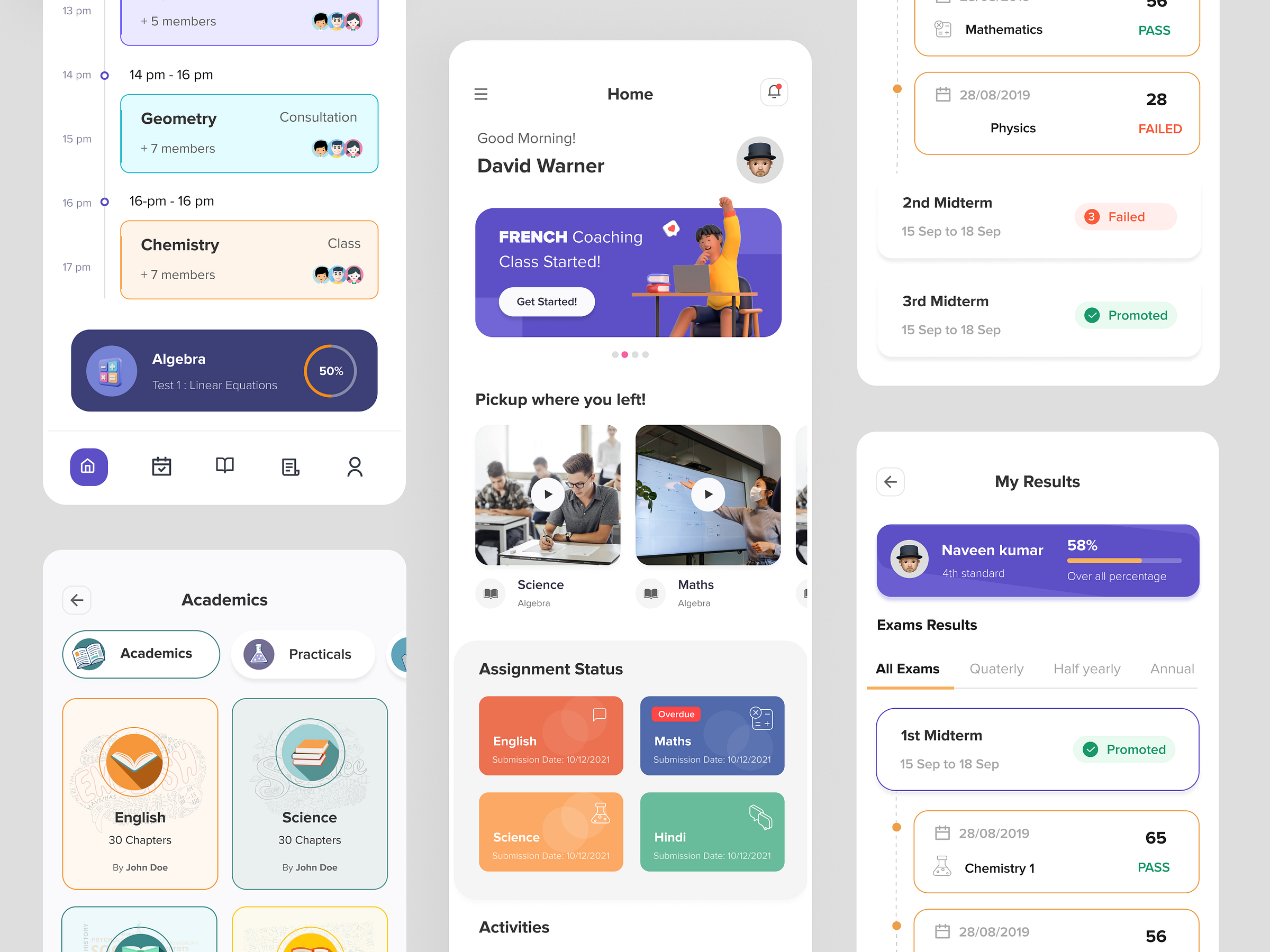 📱 School Management System – Mobile App UI by Dinesh Danny on Dribbble
