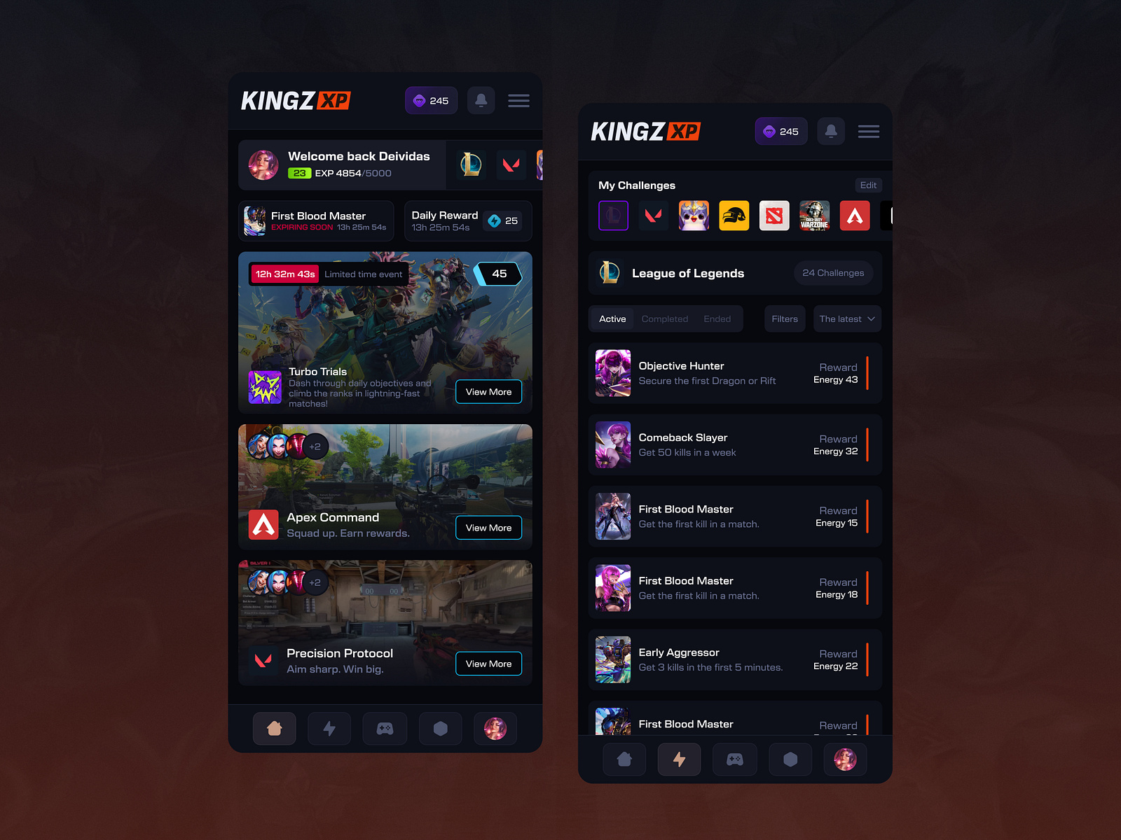 Kingz XP - Mobile App by Myxce on Dribbble