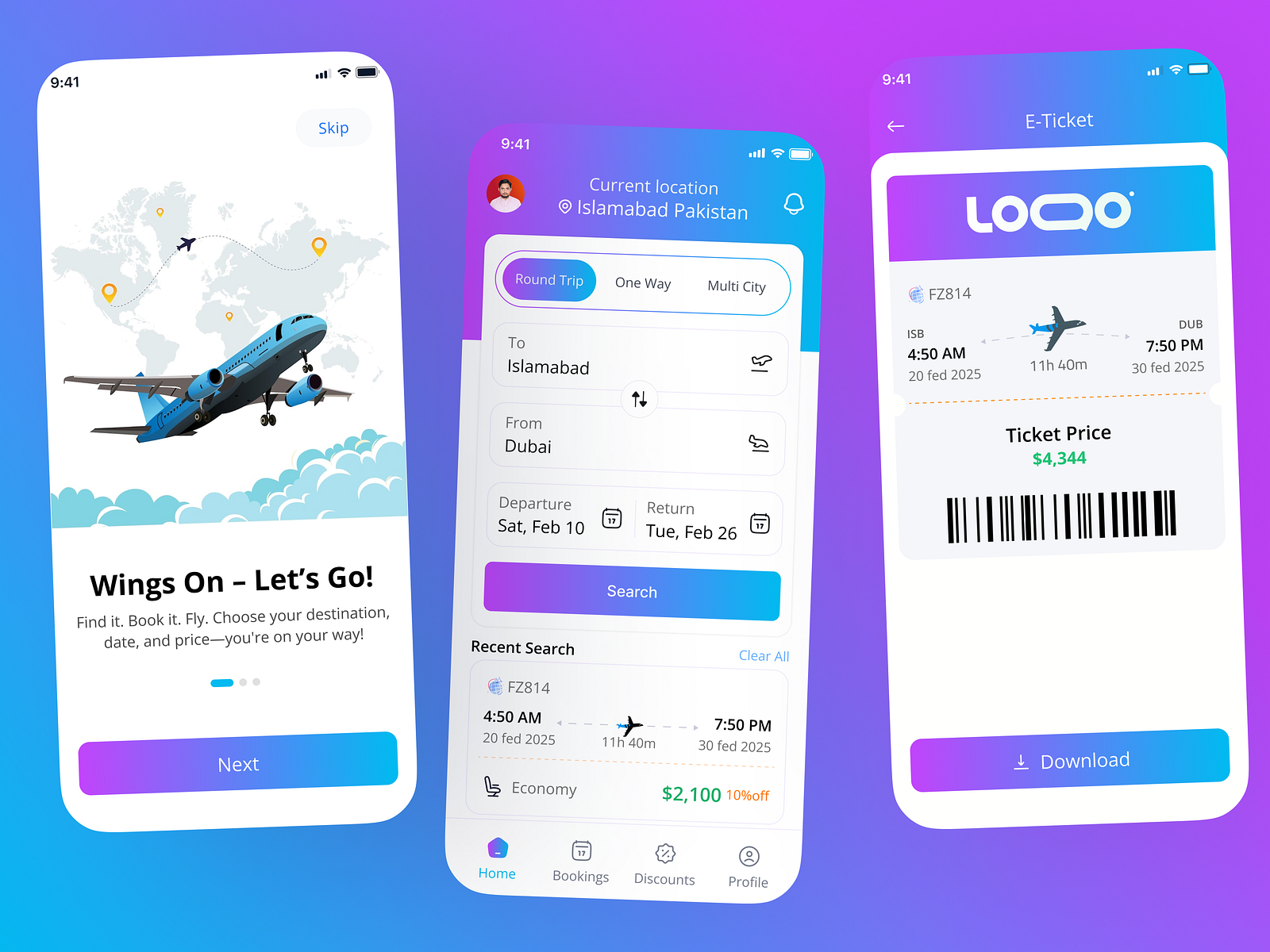 Flight Booking App UI Design by Muhammad Fakhar on Dribbble
