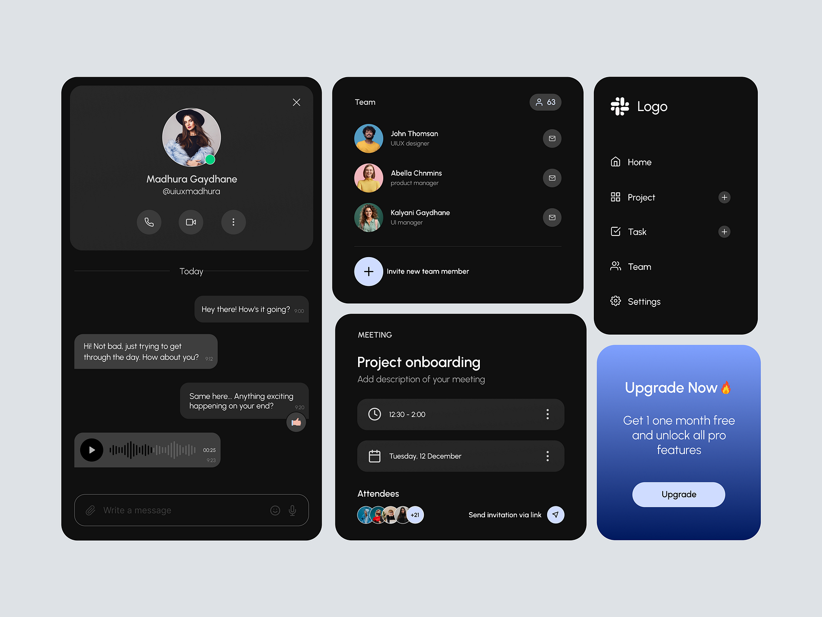 Chat Application Modal by Madhura on Dribbble