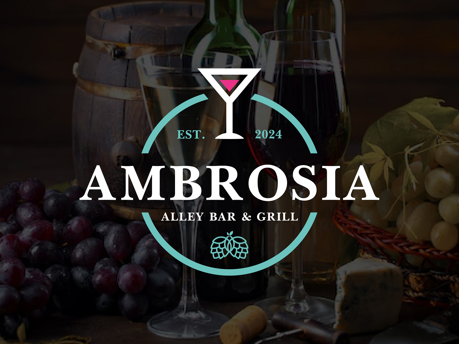 Bar Logo | Wine Logo | Ambrosia Logo | Drink Logo by Logo Family JR on ...