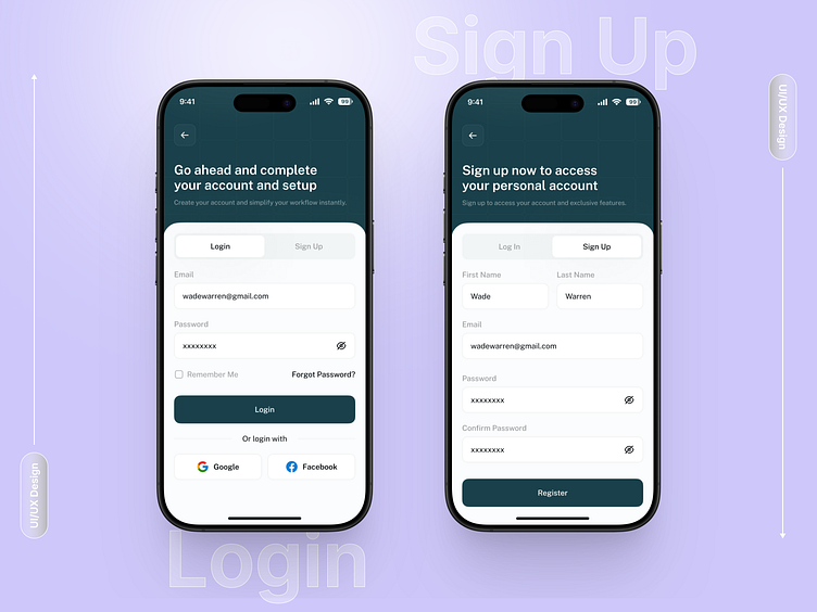 Modern Login & Signup Page UI by Sagor Shopon 🔥 for Design Veli on Dribbble