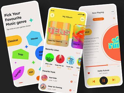 Music player app design mobile app by lazy kar for LazyInterface | UI UX Team on Dribbble