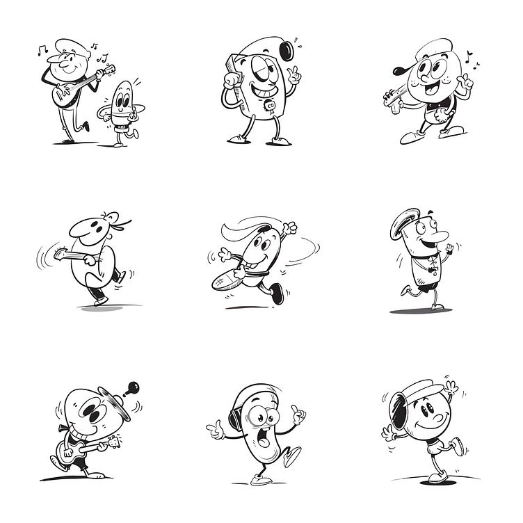 Comic Groove – A Fun & Musical Illustration by Marwa on Dribbble