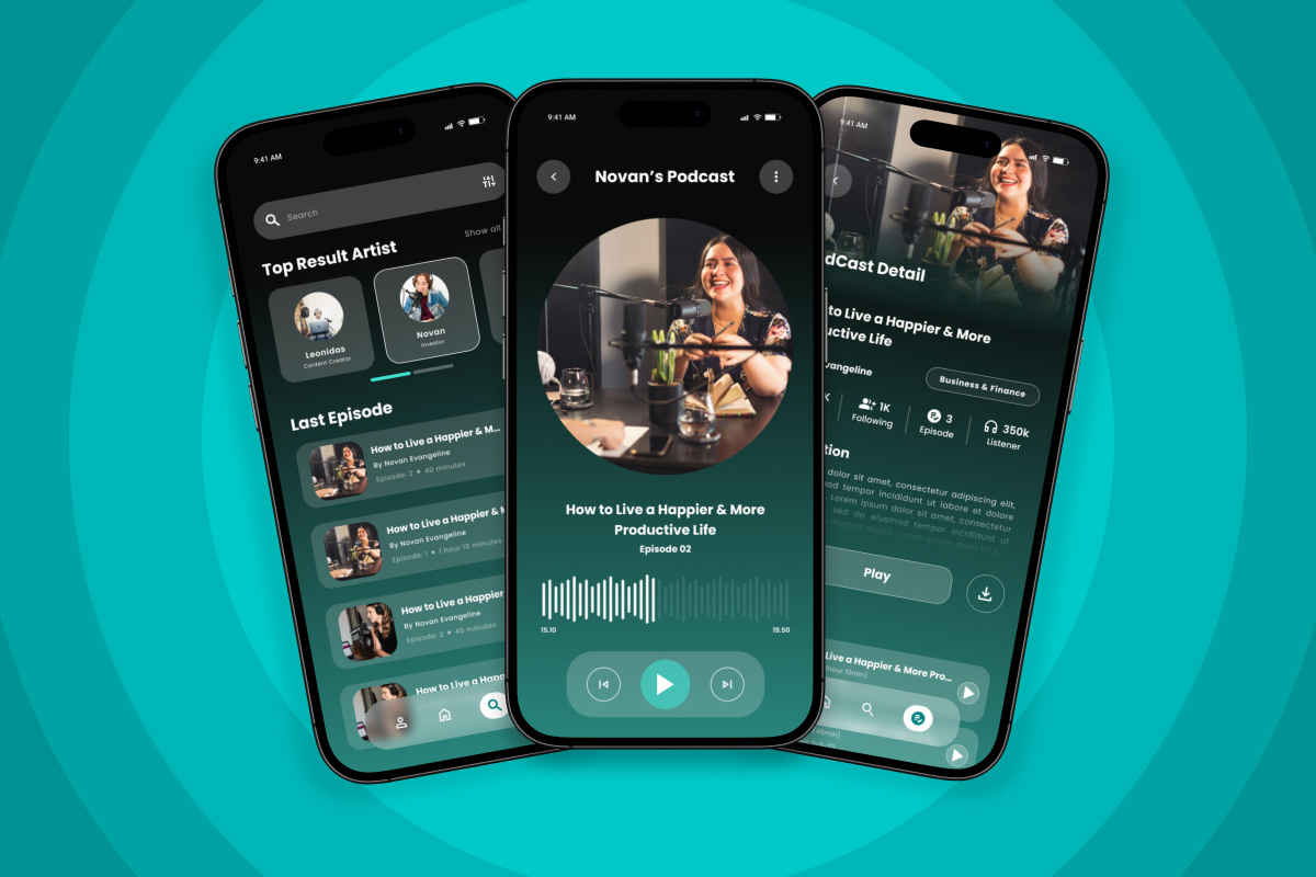 Halupod - Modern Podcast App UI Design by Twin Studio Design on Dribbble