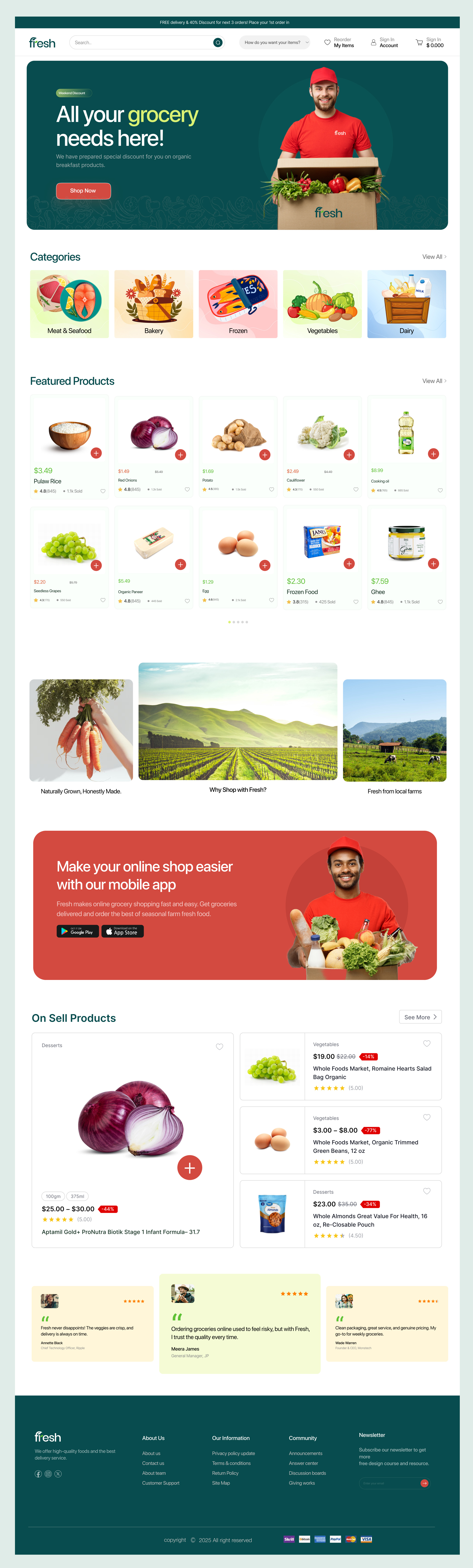 Ecommerce Grocery Shopping Website by Junaki 🌸 on Dribbble