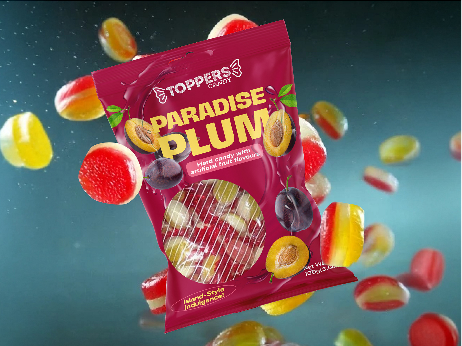 Toppers Candy Packaging- Paradise Plum by Palu Malerba on Dribbble