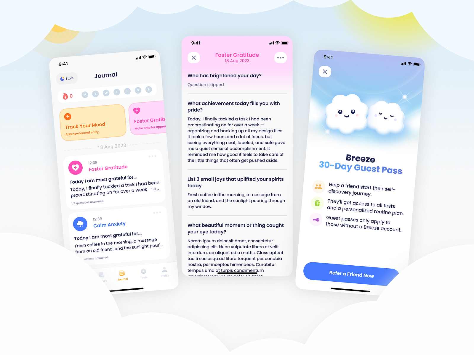 Breeze: Start Self-Discovery | UI/UX design for app by Max on Dribbble