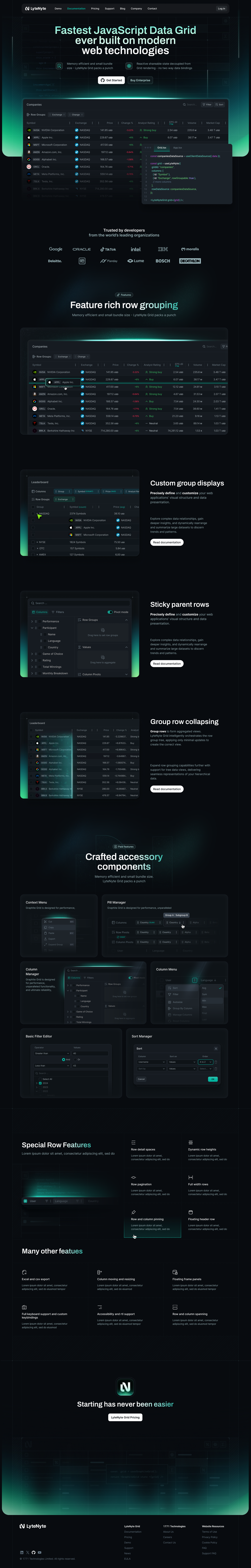 Lytenyte Grid Landing Page by Virgil Pana on Dribbble