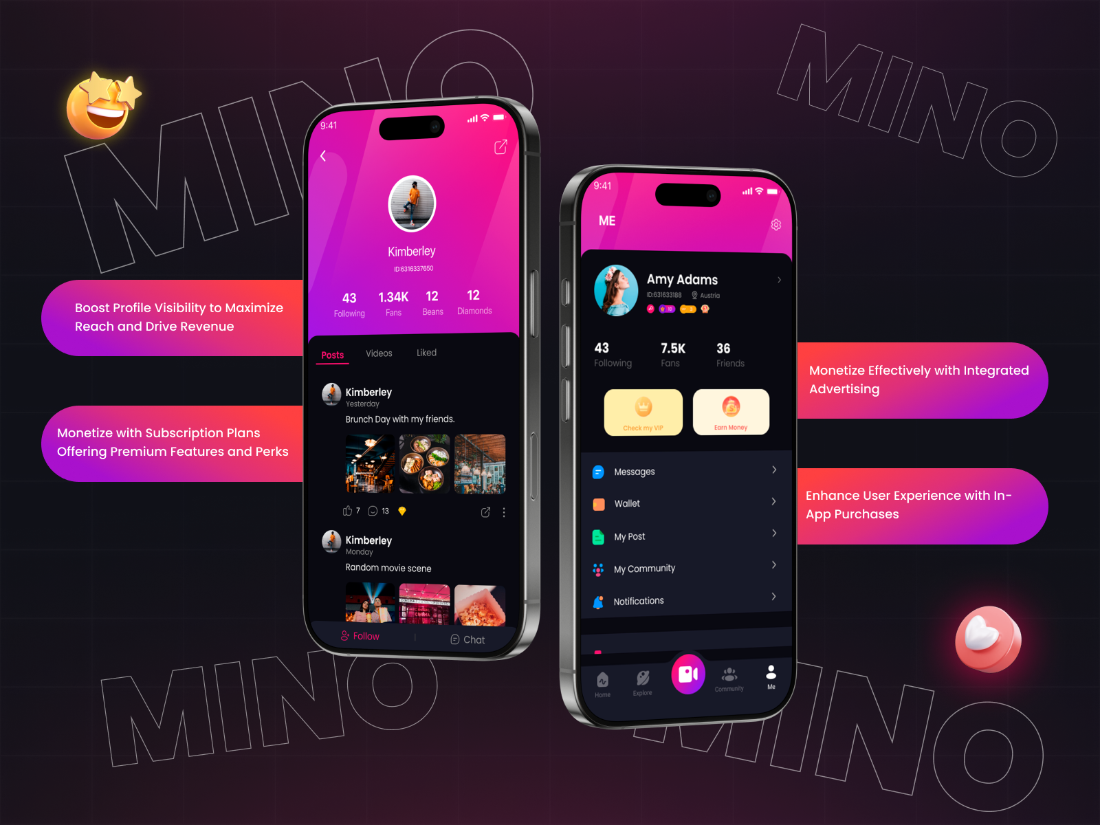 Mino | Live Streaming App | Bigo-Live App Clone by vativeApps on Dribbble