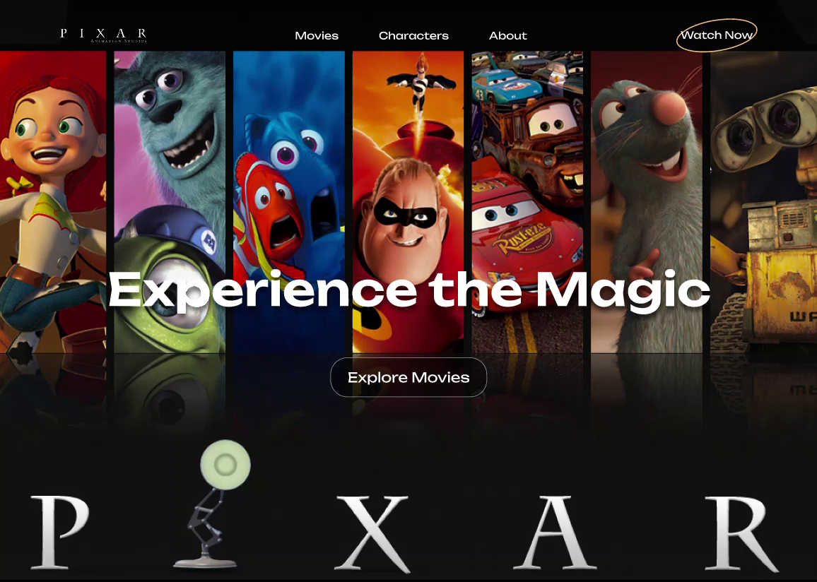 Lights, Camera, Scroll! — A Pixar-Worthy Landing Page Experience by ...