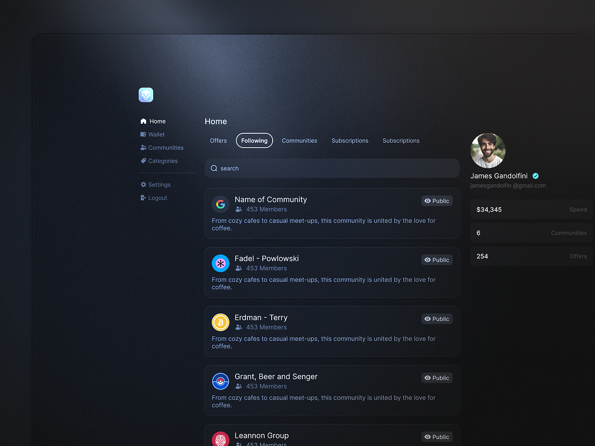 Dark Mode List by Monty Hayton on Dribbble