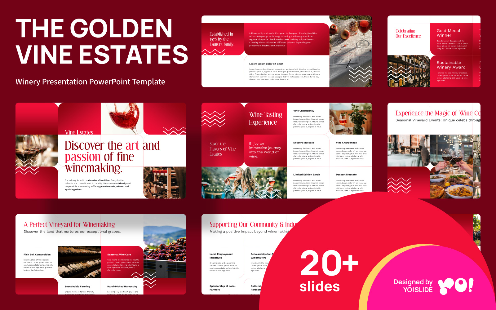 VINE ESTATES Winery Presentation PowerPoint Template by YO! SLIDE on ...