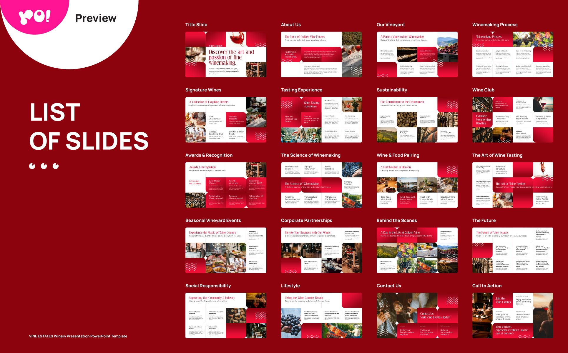 VINE ESTATES Winery Presentation PowerPoint Template by YO! SLIDE on ...