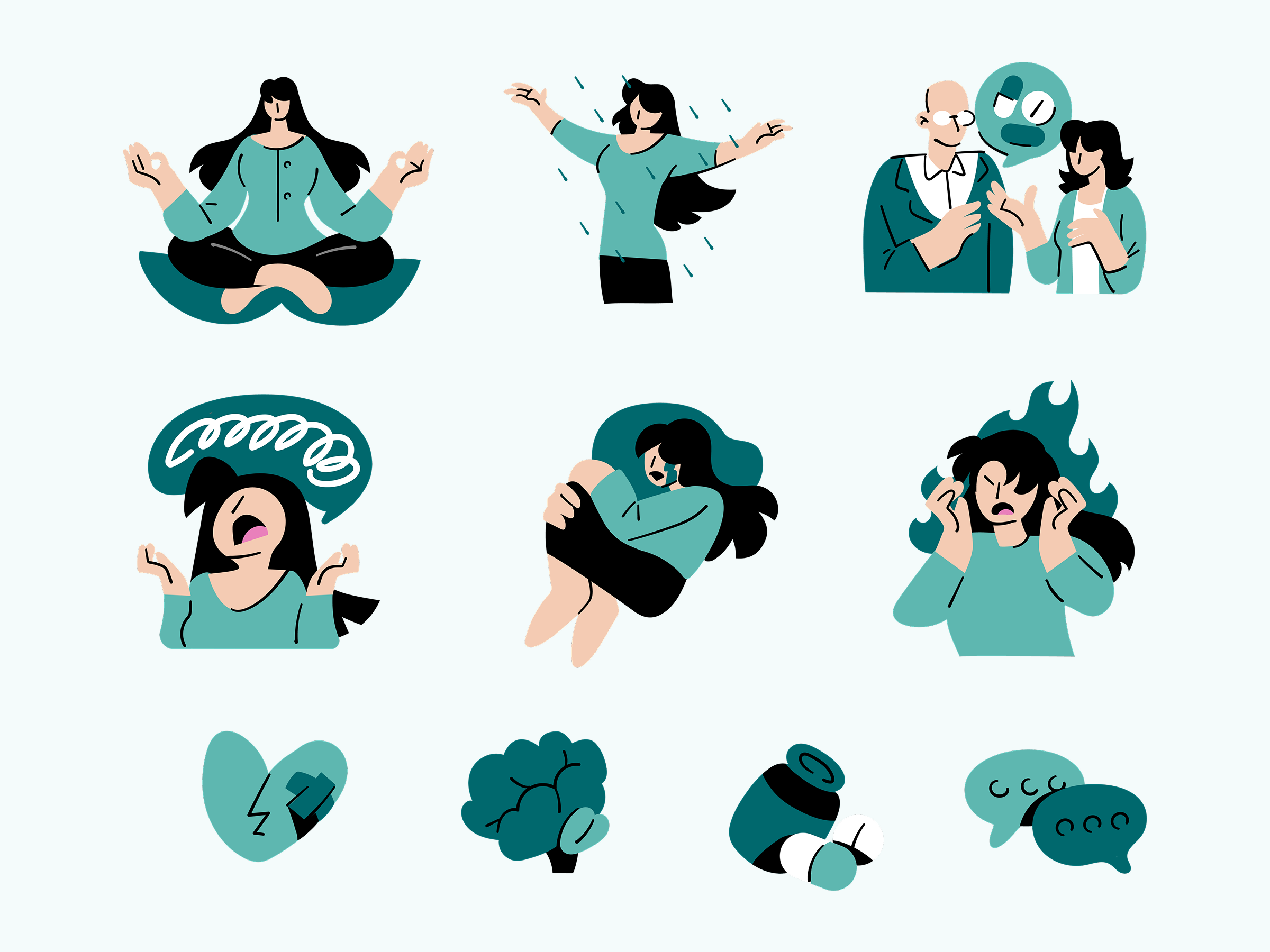 Mental Health Illustration by Odama on Dribbble