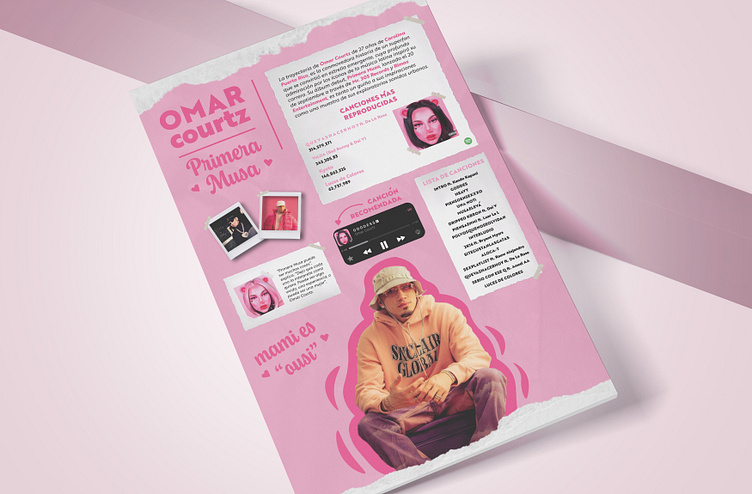 Poster Infografía Omar Courtz Álbum "Primera Musa" by Kiara N. Torres ...