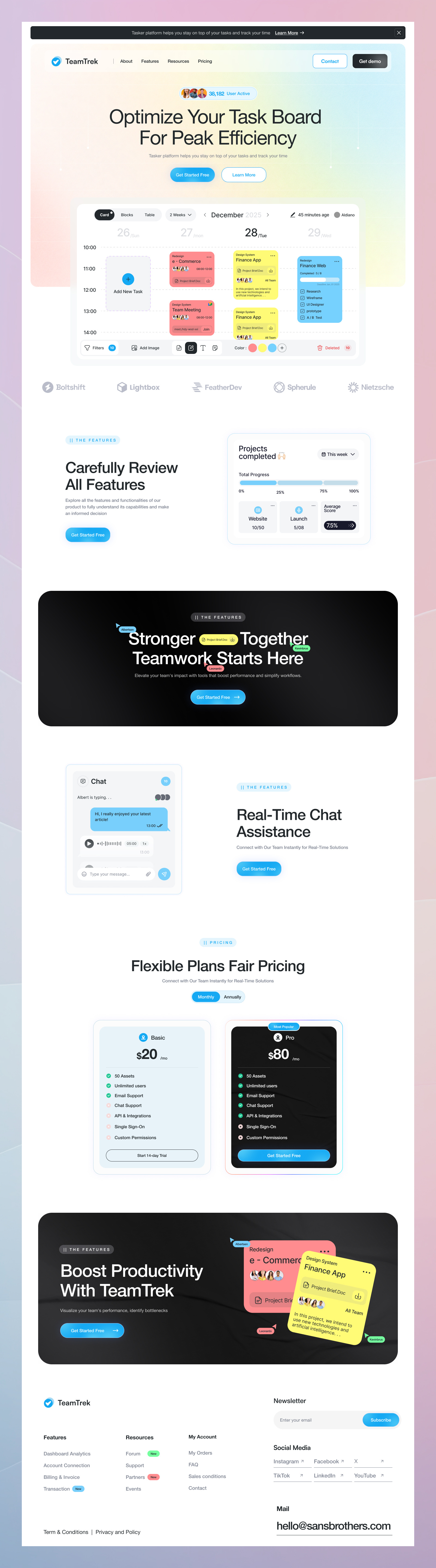 TeamTrek- Task Manager Landing page UI Design by Md. Golam Kader on ...