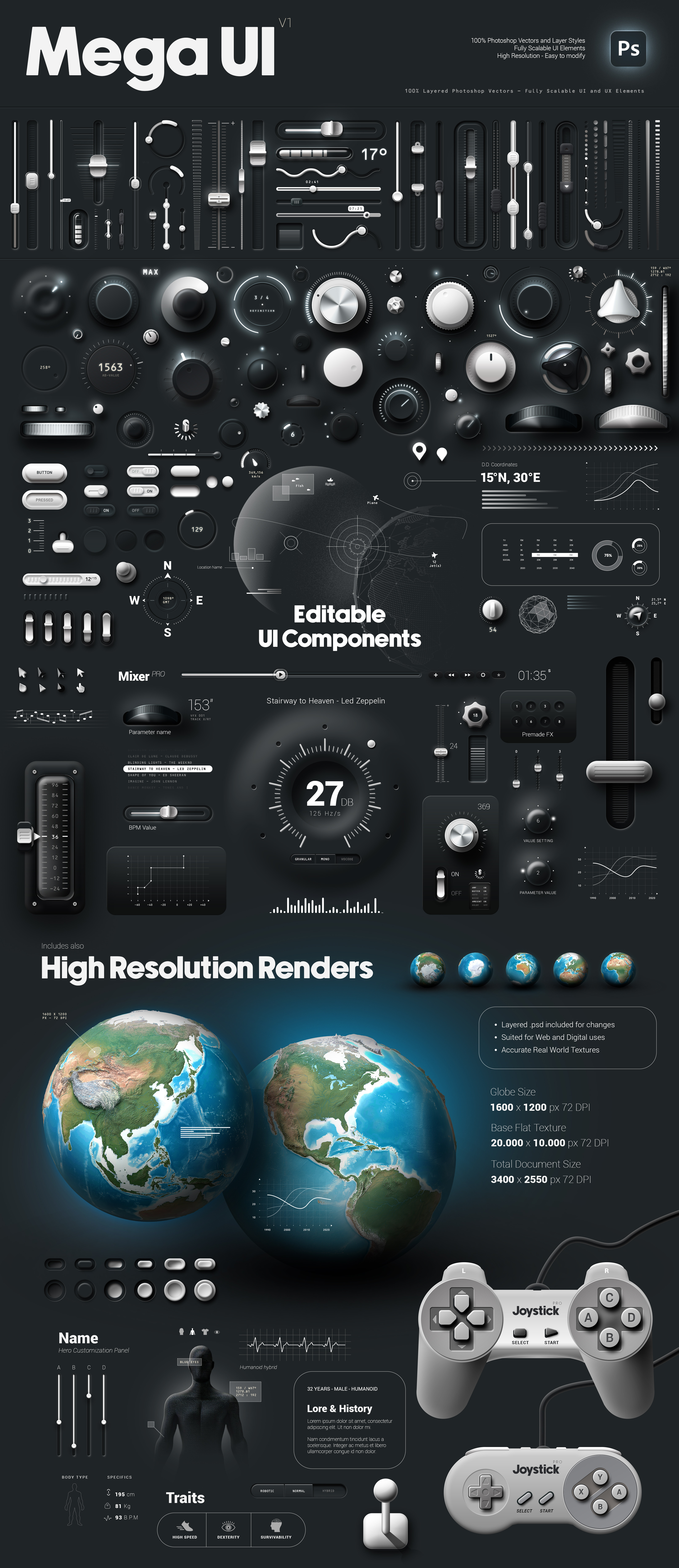 Free PSD Sample of Mega UI Interface Kit by Giallo on Dribbble