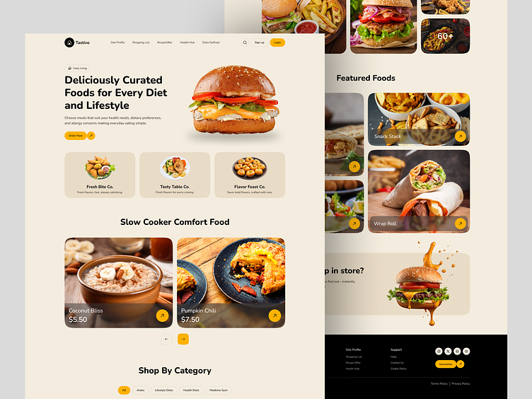Food Website Design by DevPixel Lab on Dribbble
