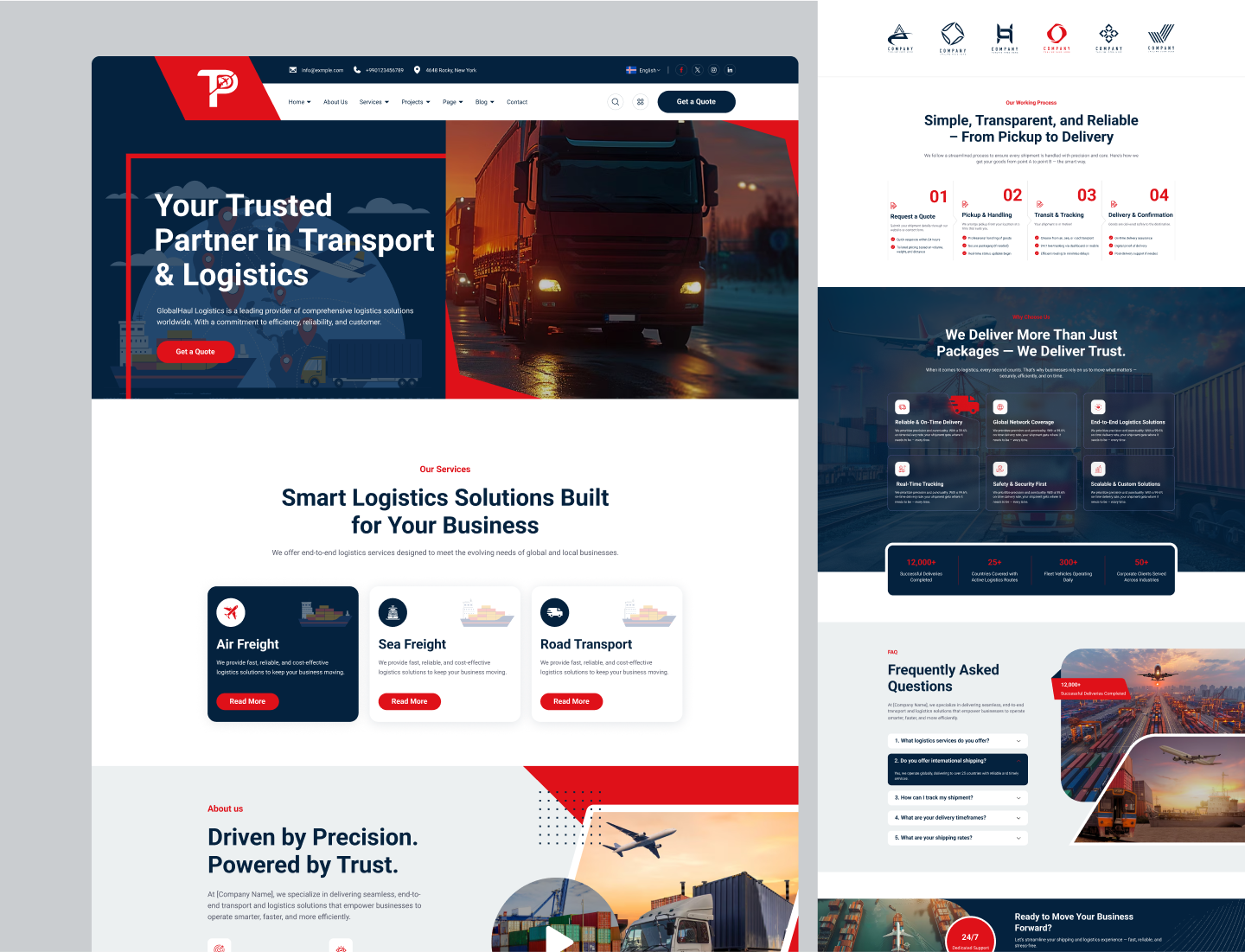 TransPulse-Transport & Logistics Website Design by MD Shihab on Dribbble