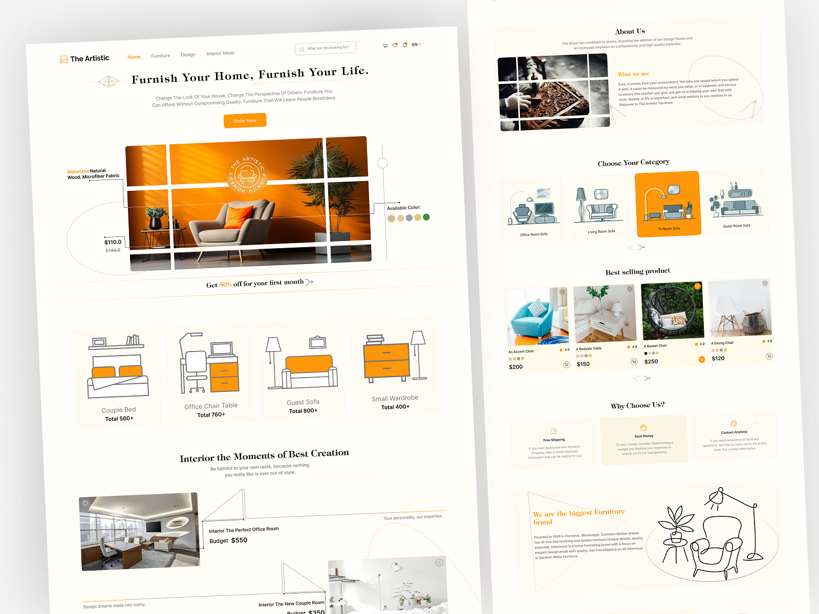 Modern Furniture Website UI Design by Rejoanul Haque on Dribbble