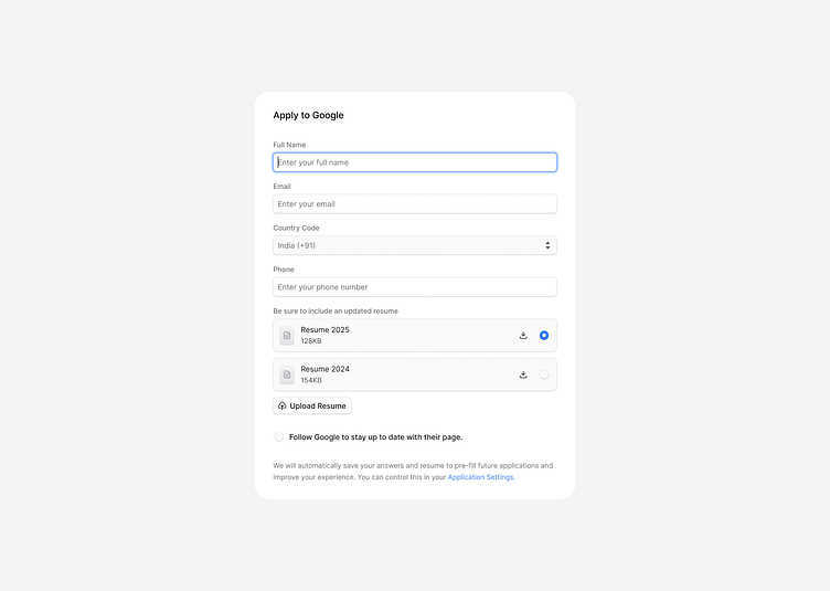 Job Application Modal by Nijin Muhammed on Dribbble
