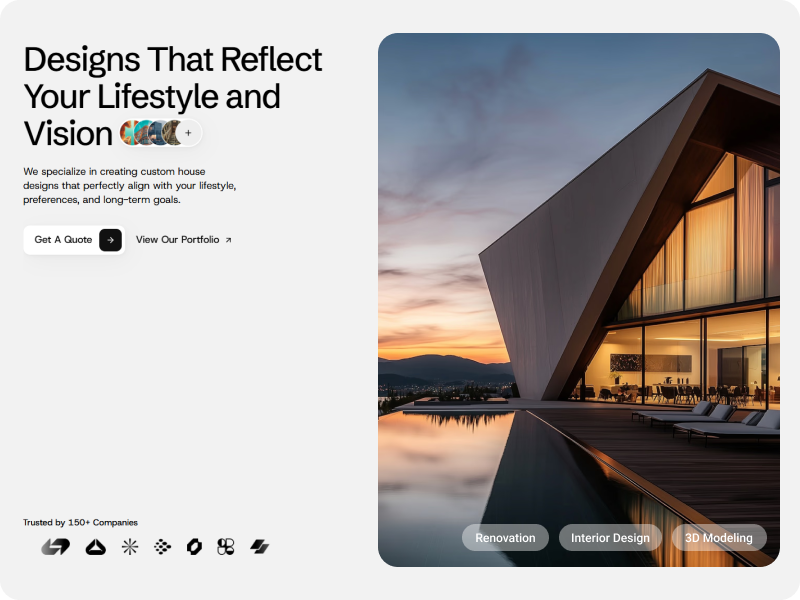 luxury home hero section by Tushar on Dribbble