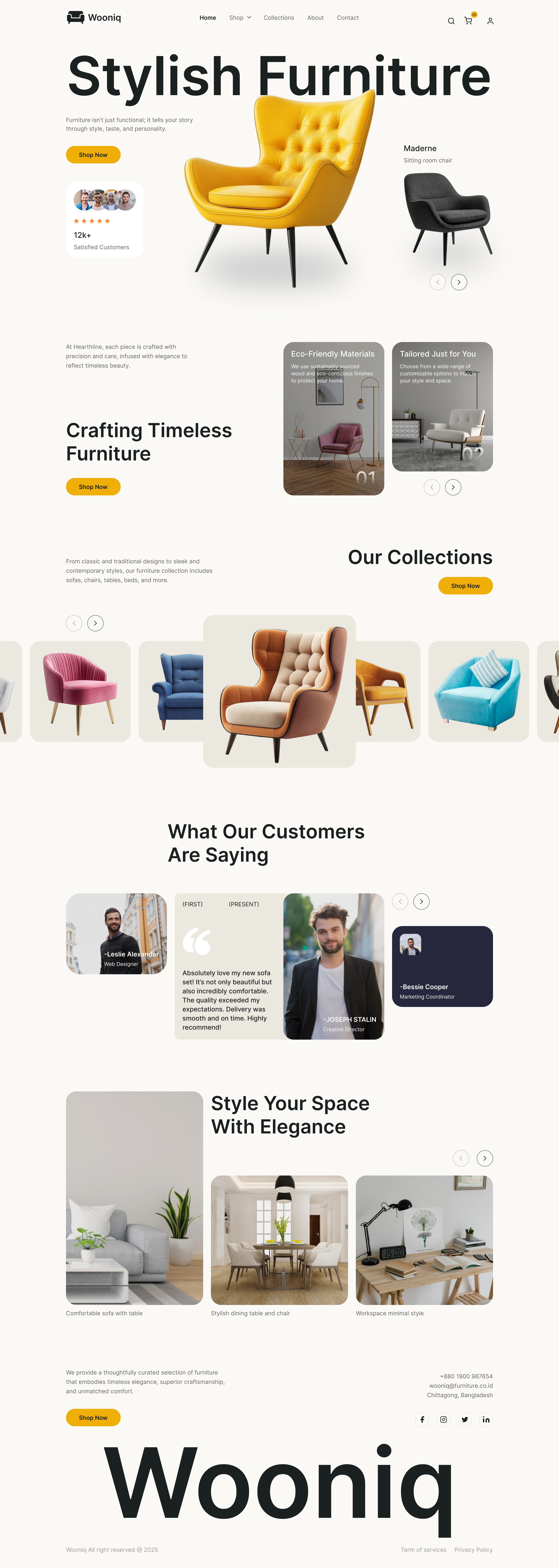Furniture landing Page UI - Ecommerce Website Design by Md Jonayed Alam on Dribbble