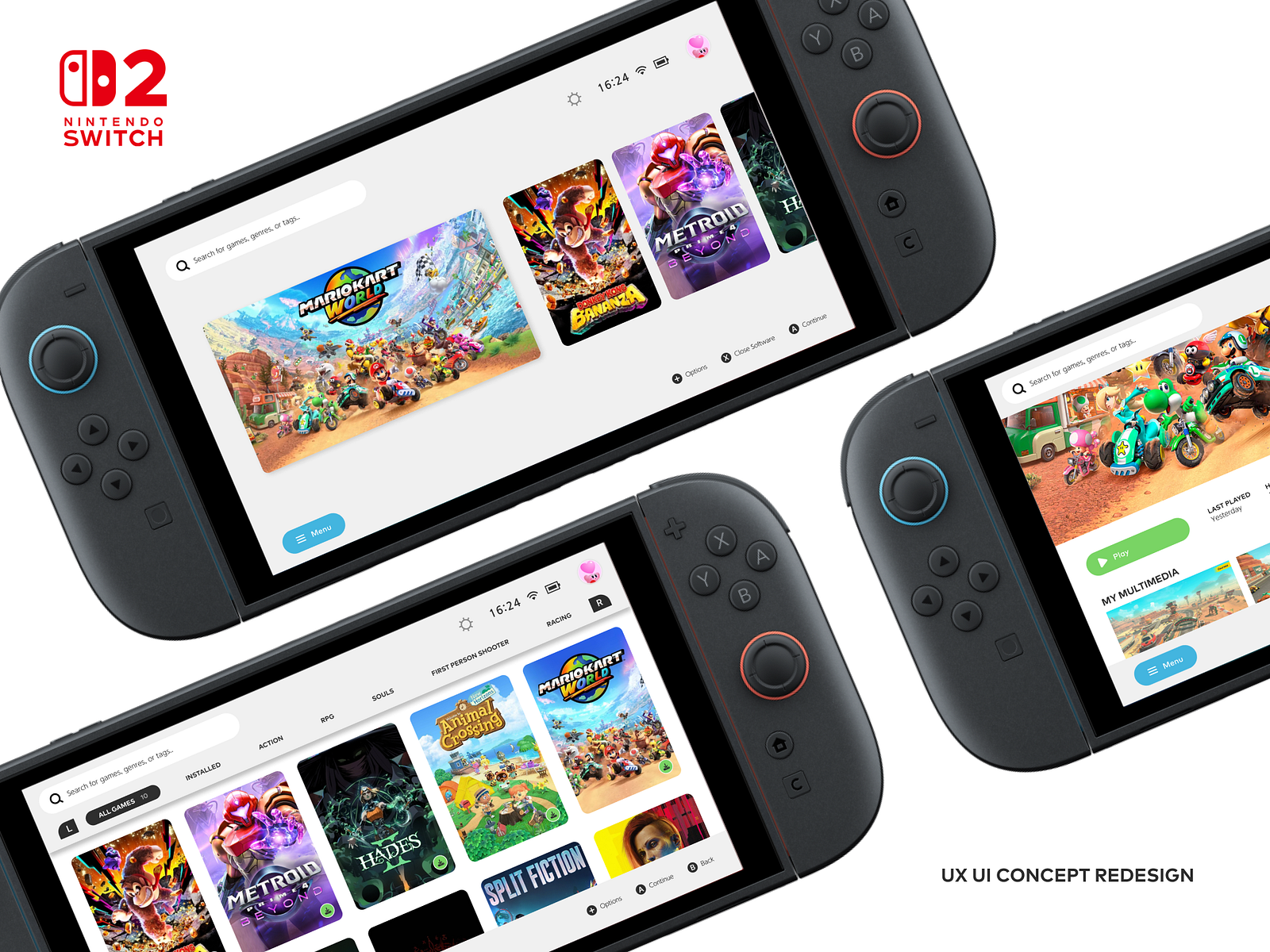 Nintendo Switch 2 UX UI CONCEPT REDESIGN by Guglielmo Giambelli on Dribbble