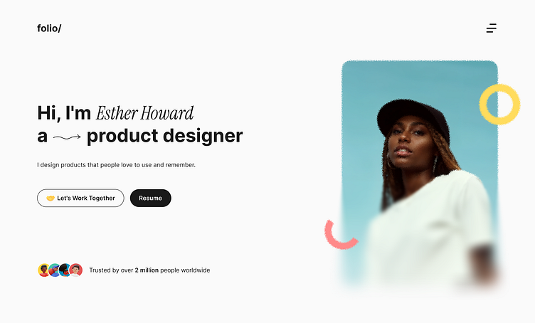 Minimal Portfolio Hero Section by Simeon Ekpe on Dribbble