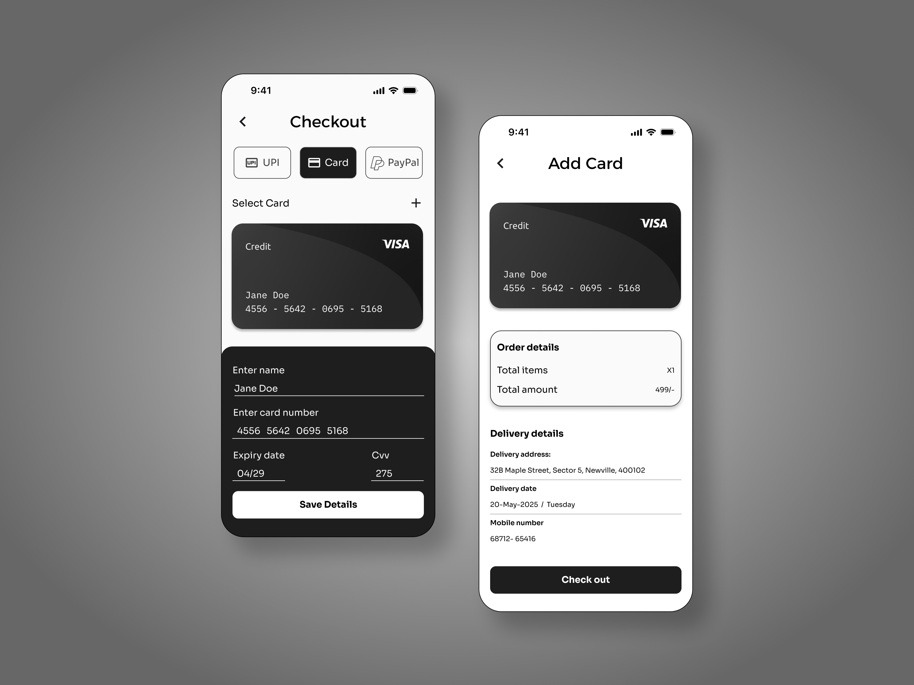 Daily UI 002 - Checkout Screen by Rugved Medhi on Dribbble
