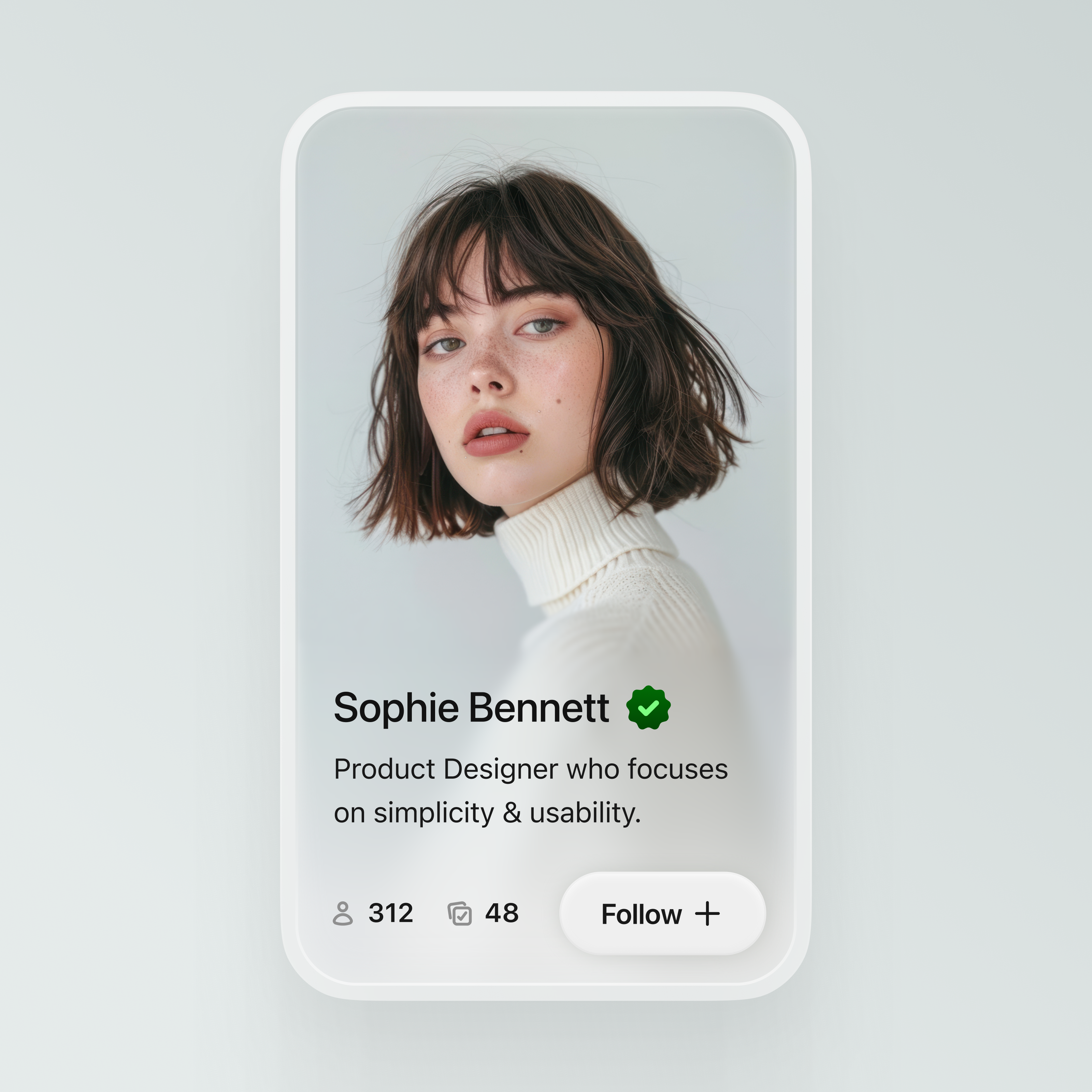 Profile Card 👧 by Tran Mau Tri Tam for UI8 on Dribbble