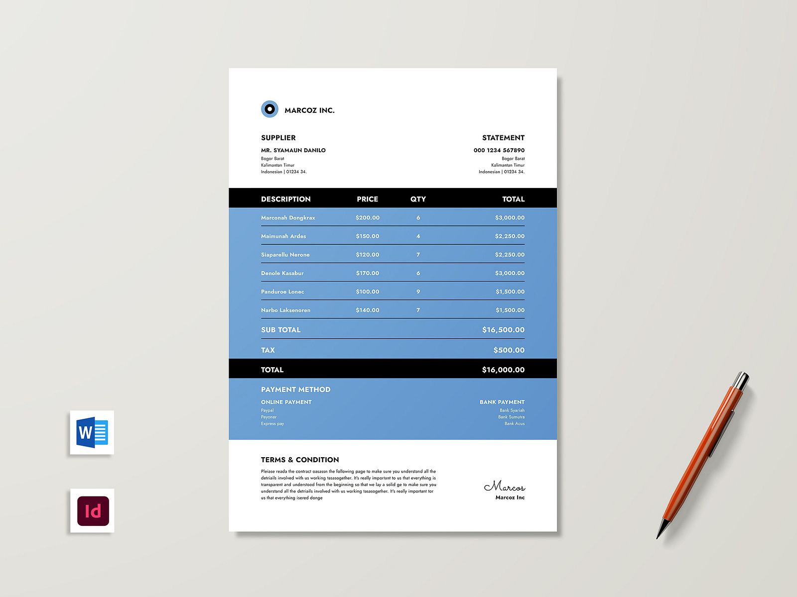 Invoice by Ziyandia54 on Dribbble