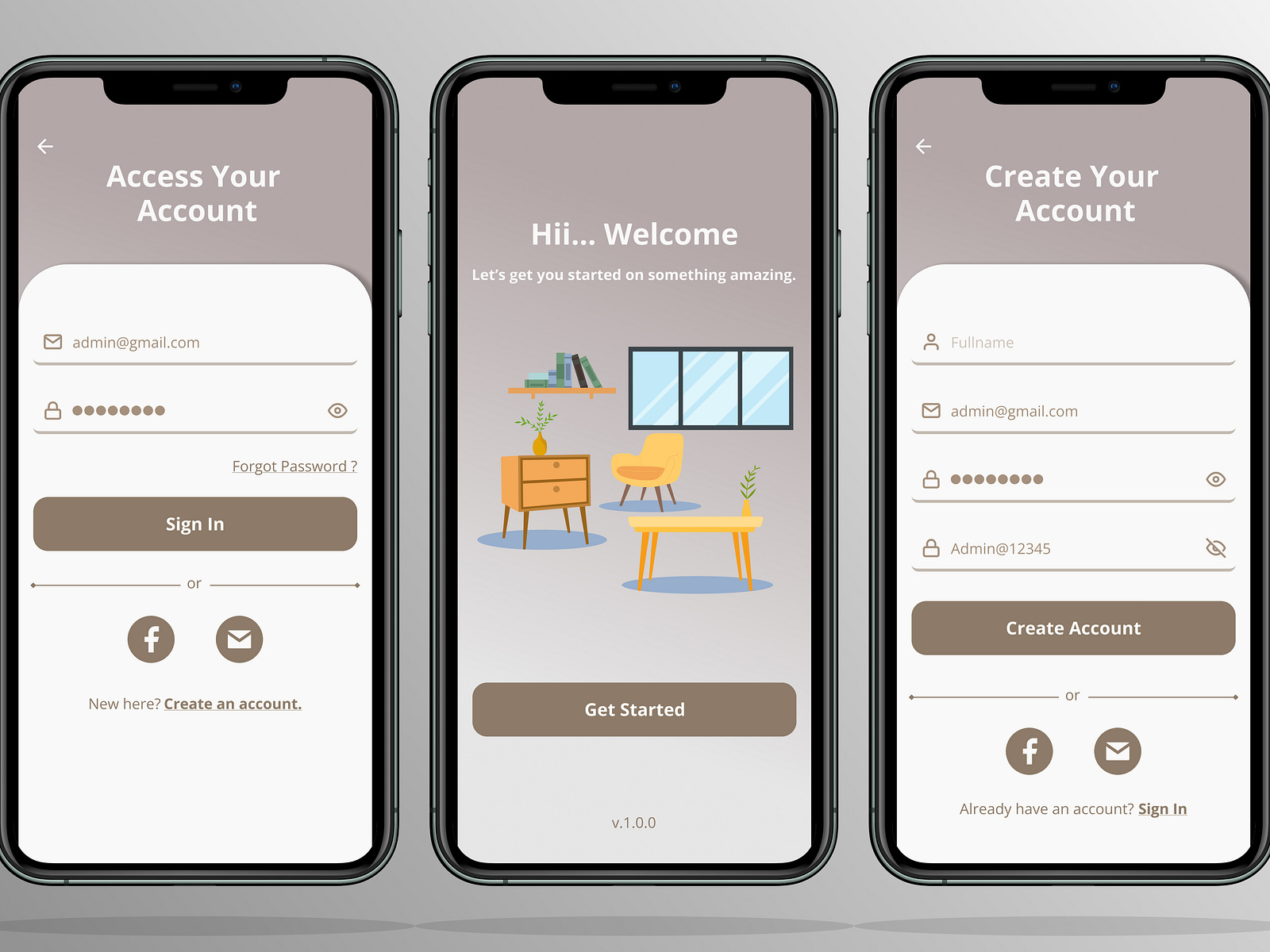 Mobile Sign In / Sign Up UI Design by Muhammad Nur Suta Hadias Dimuja ...