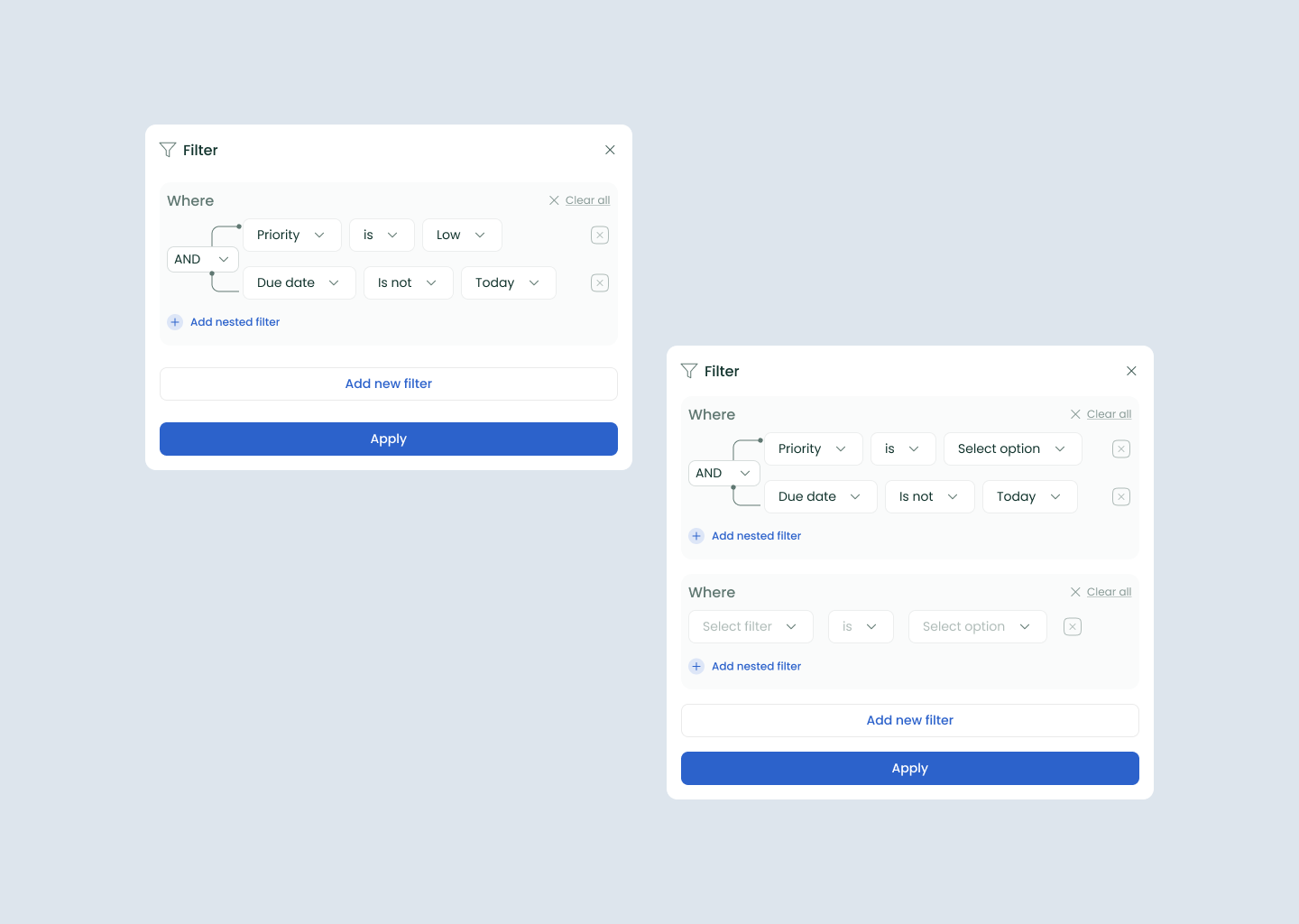 Advanced Filter UI Component – Nested Conditions & Clean UX by Dinidu ... Advanced Filter UI Component – Nested Conditions & Clean UX by Dinidu ...