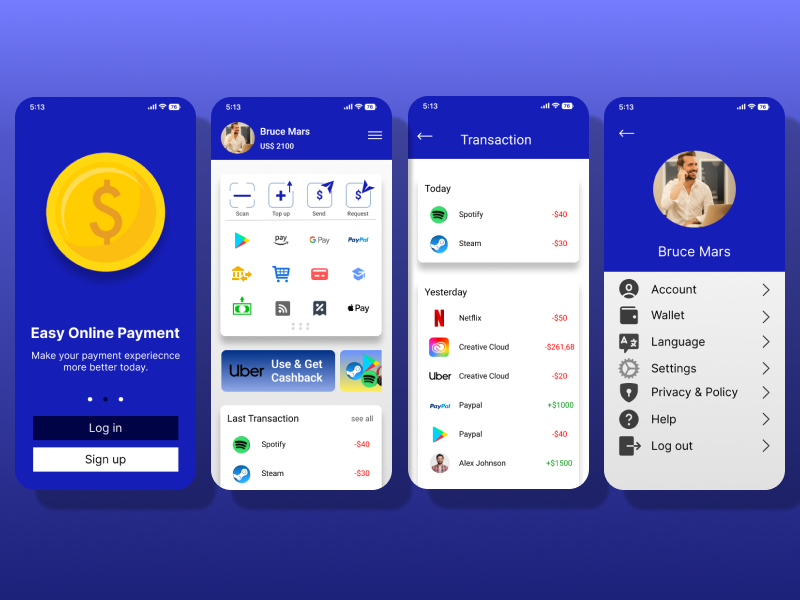 E-Wallet App Design by Rafif Auzanbahy on Dribbble