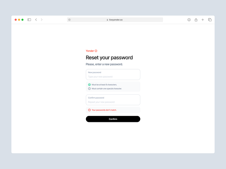 Password Reset UI Screen by Amina Bikulova on Dribbble