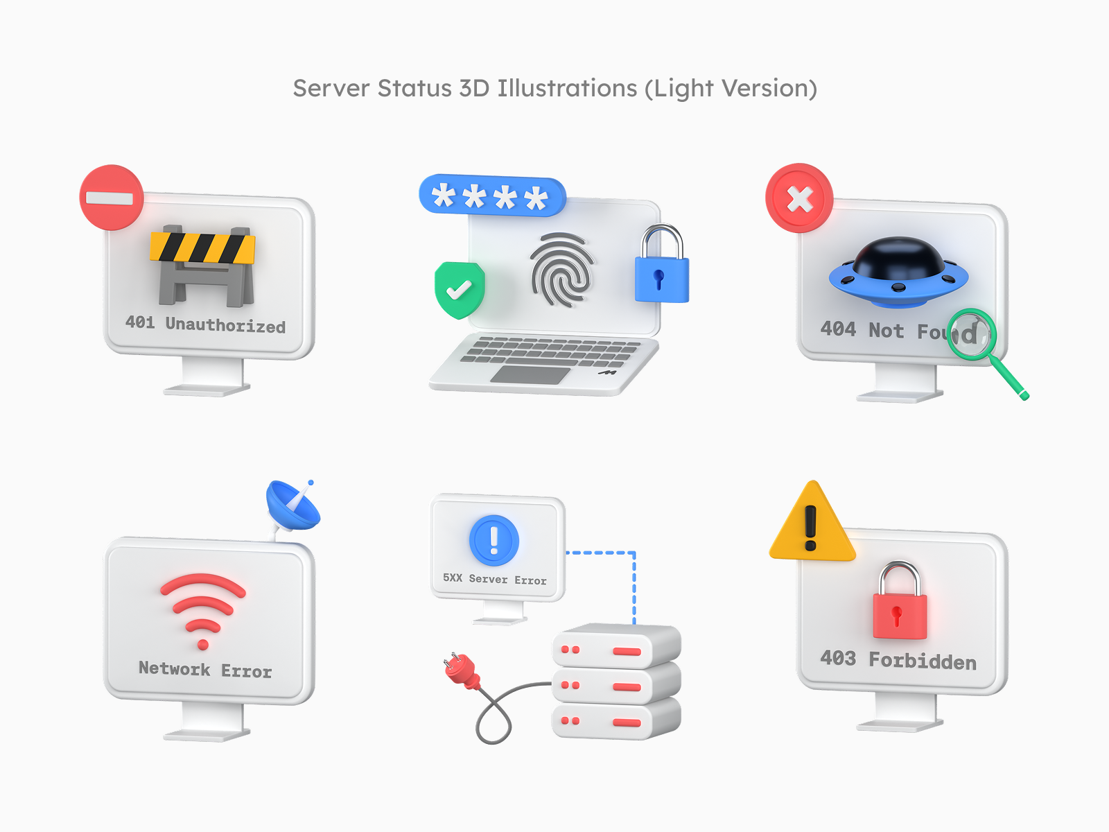 Sever Status 3D Illustrations - Light by Hesam Sanei on Dribbble