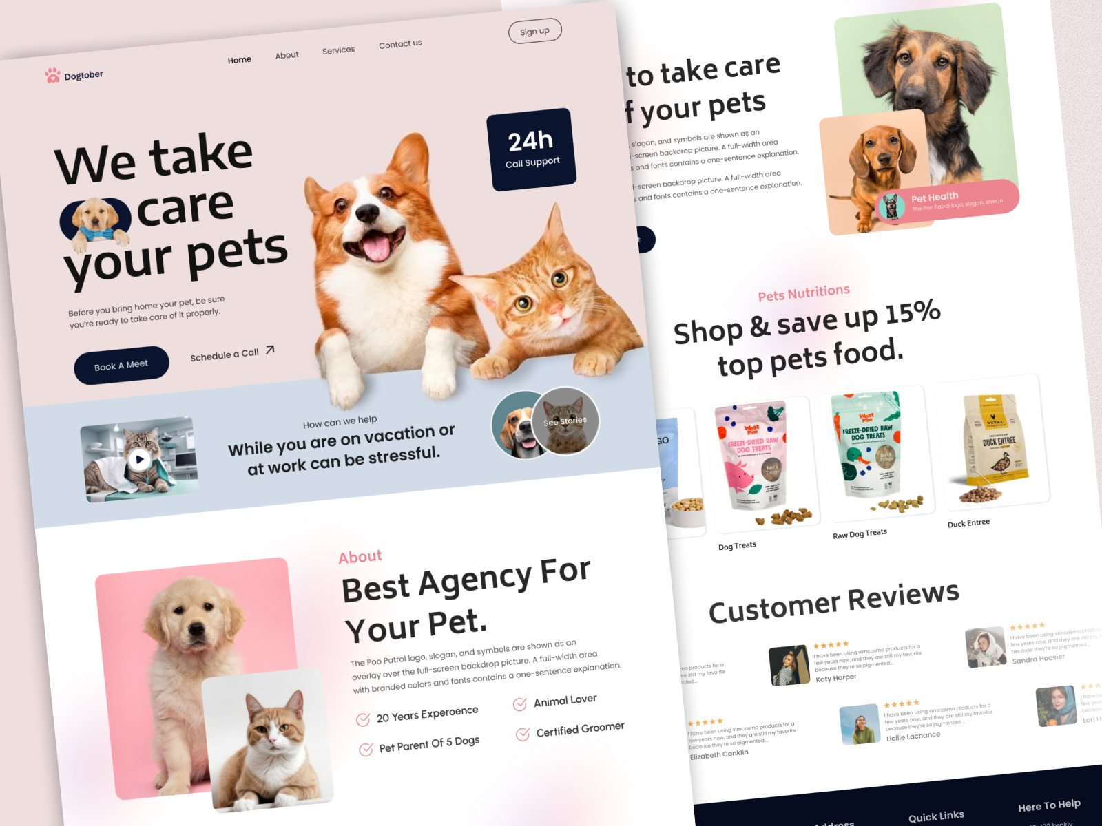 Pet Care Landing Page Web Design by Saiful Islam Shawon on Dribbble